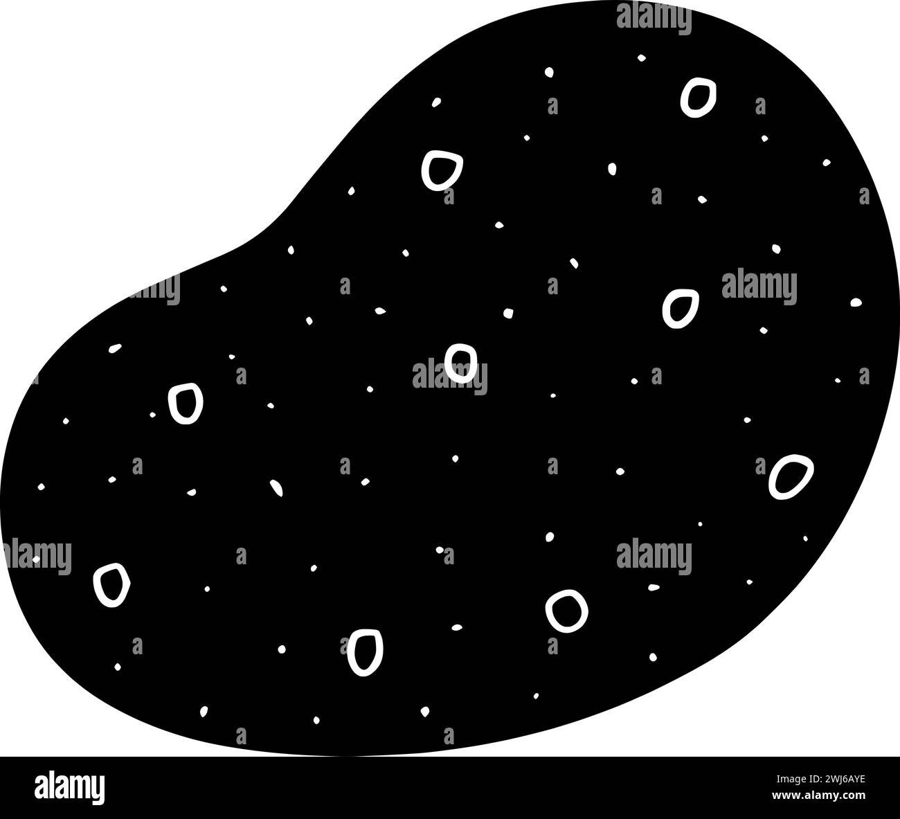 black potato silhouette or flat tortilla illustration of snack logo ...