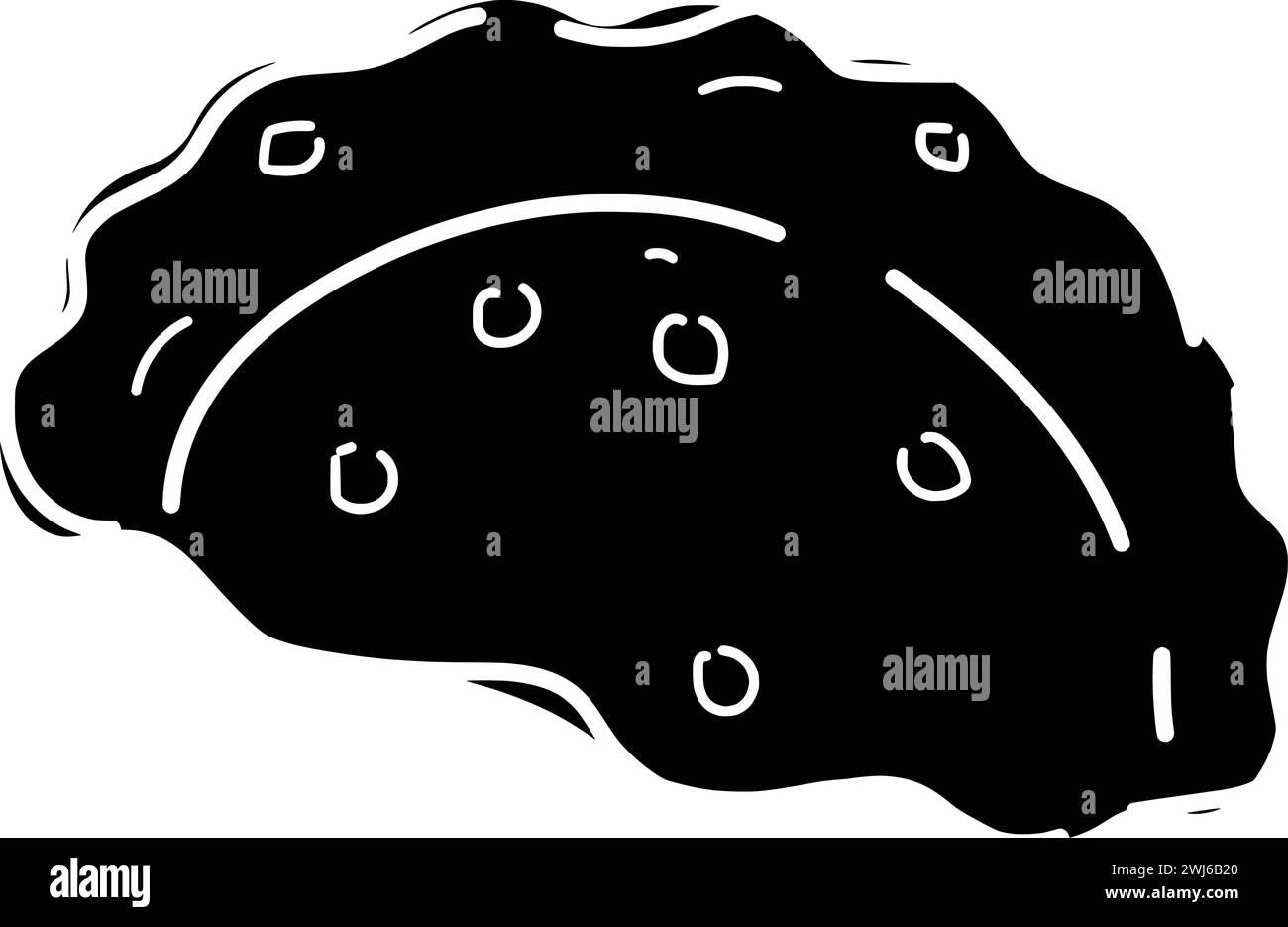 black potato silhouette or flat tortilla illustration of snack logo ...