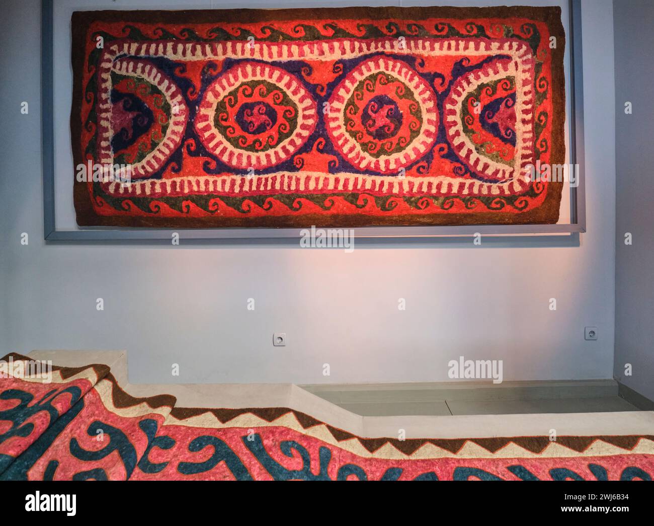 A detailed view of one of the displays, exhibits of traditional wool ...