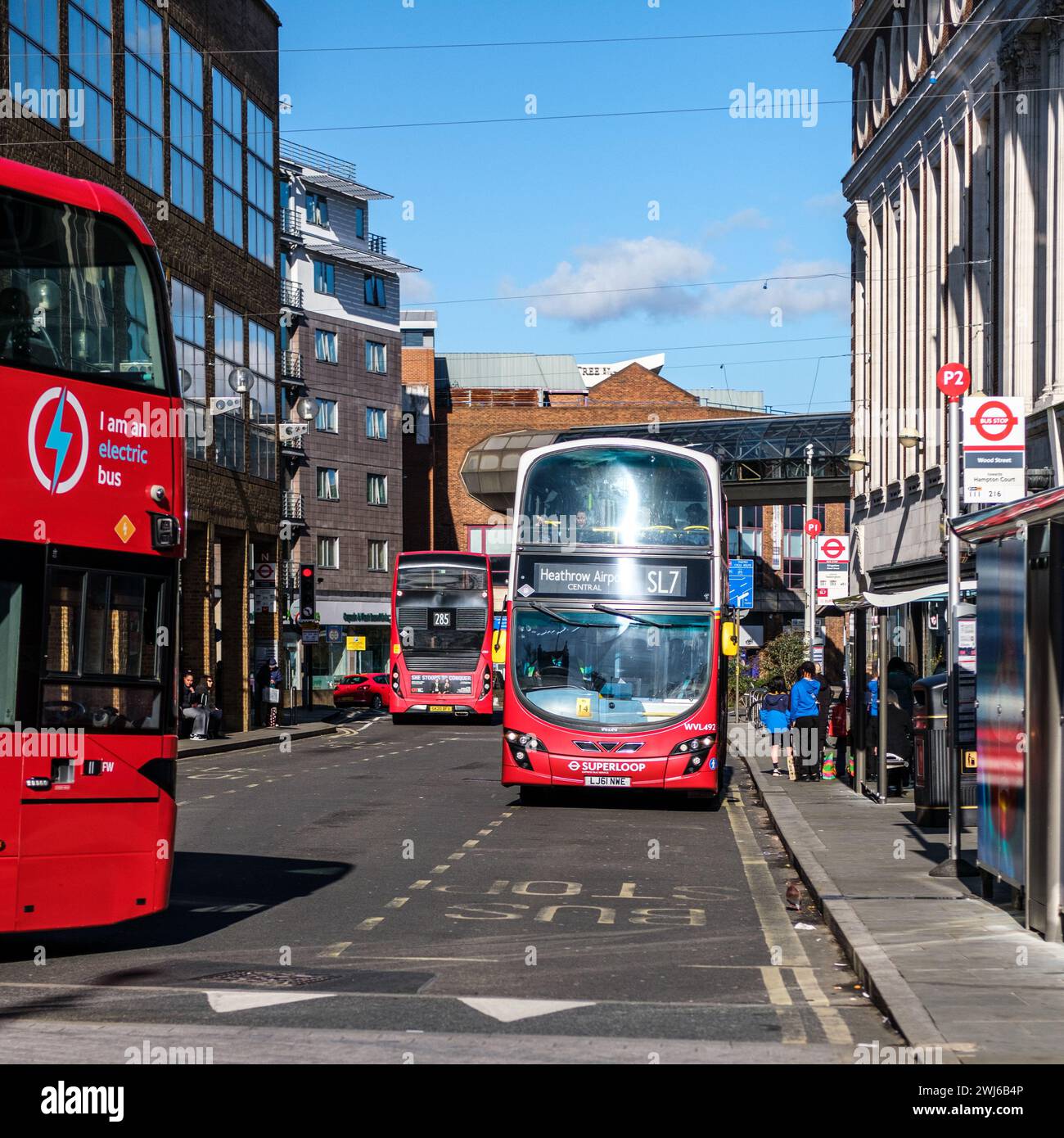 Kingston-Upon-Thames, London UK, February 12 2024, TFL Red Double ...