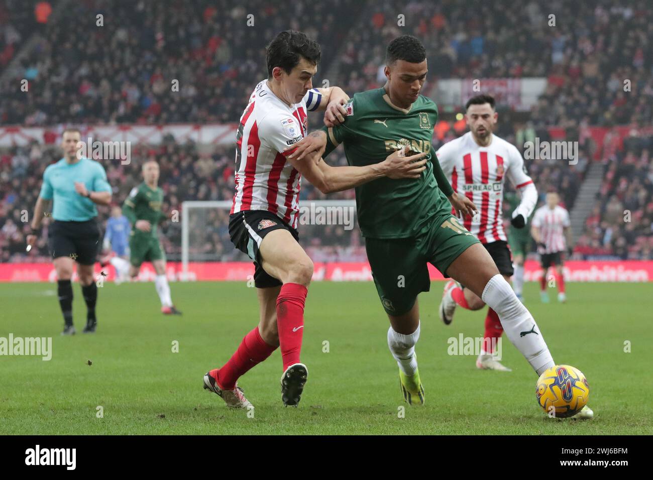 Morgan Whittaker of Plymouth Argyle and Luke O'Nien of Sunderland ...