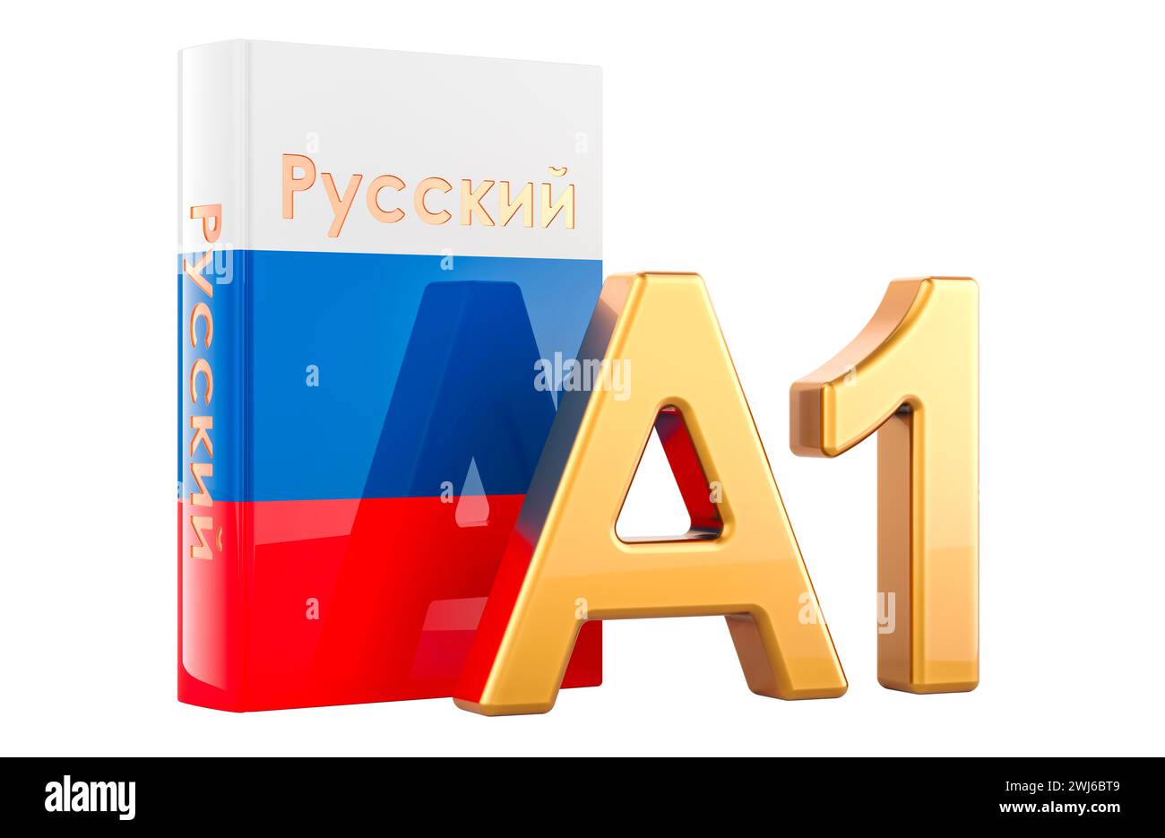 A1 Russian level, concept. Level elementary, beginner. 3D rendering ...