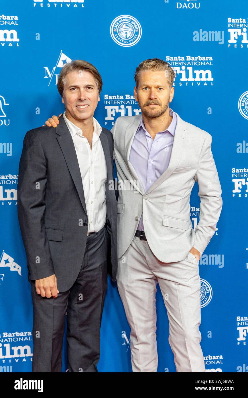 Santa Barbara, USA. 12th Feb, 2024. Red carpet arrivals: Alex Lykos and Peter Maple (Disconnect ...