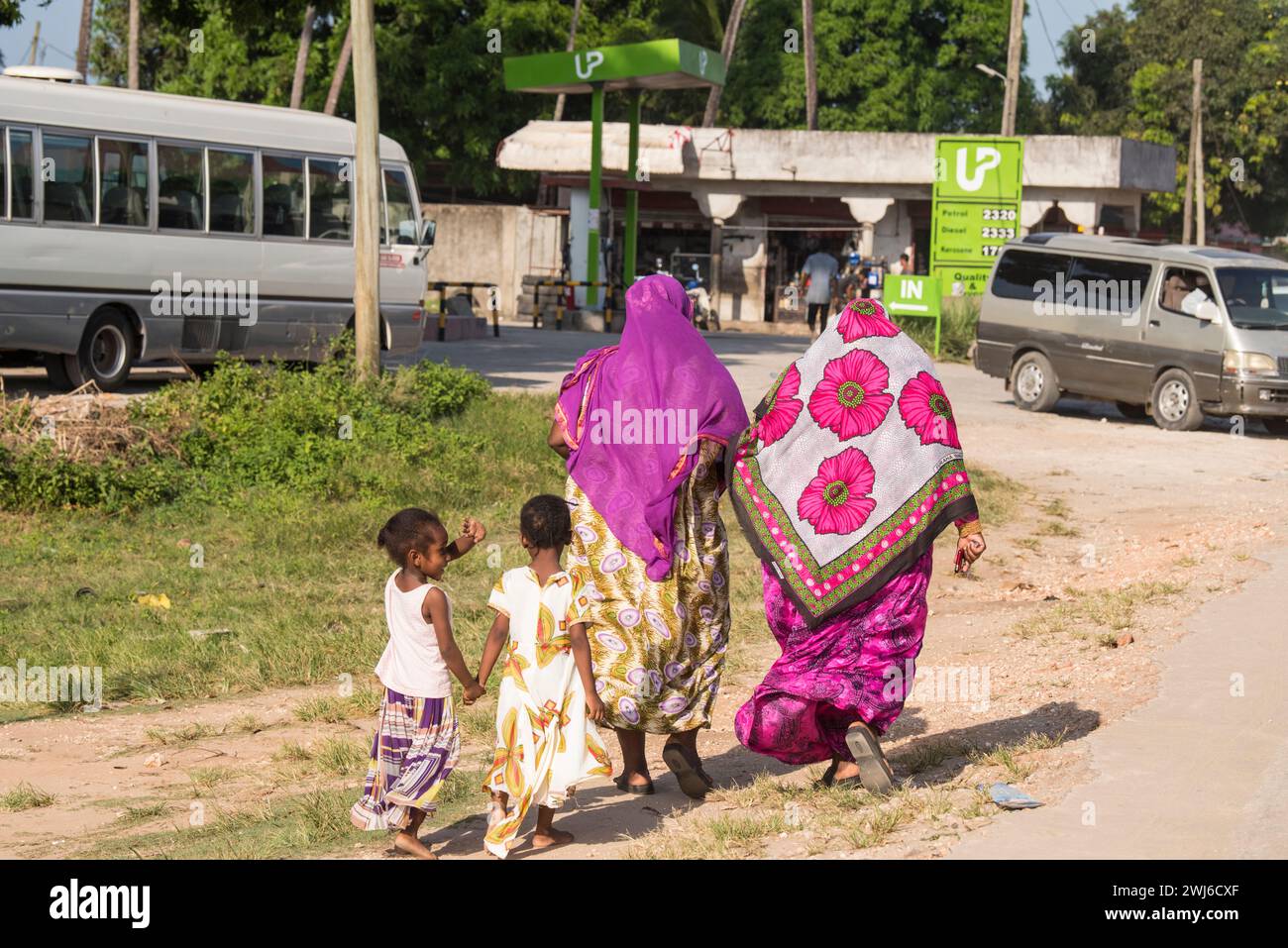 Zanzibar City, Tanzania - May 01,2023: Street view of the usual daily ...