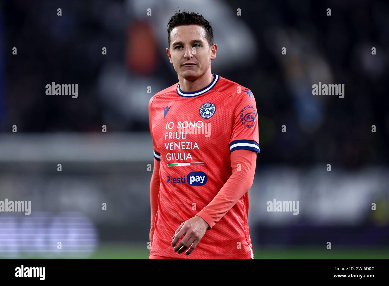 Torino, Italy. 12th Feb, 2024. Florian Thauvin of Udinese Calcio looks ...