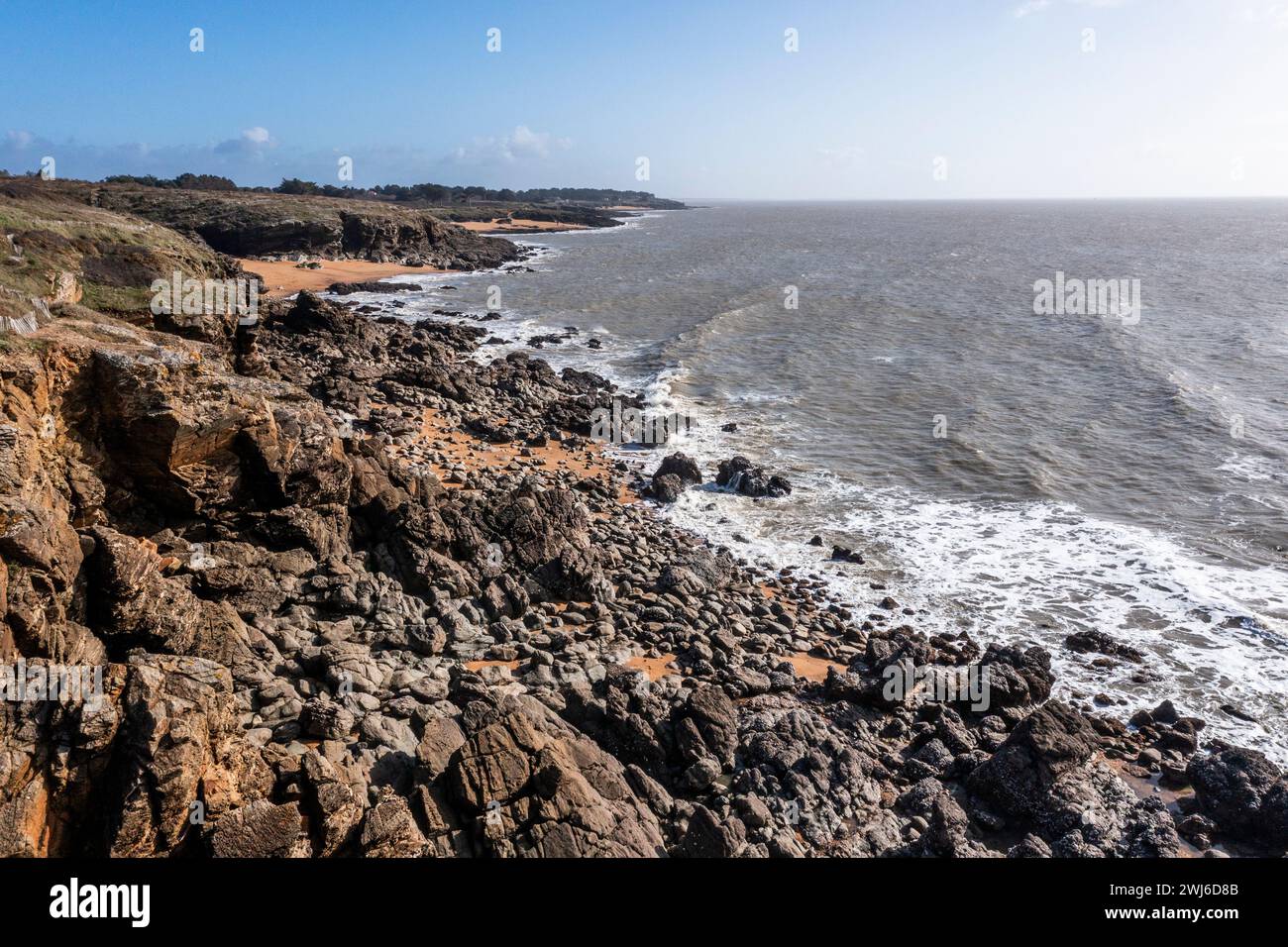 Beautiful landscape from the drone of the French rocky coast by the ...