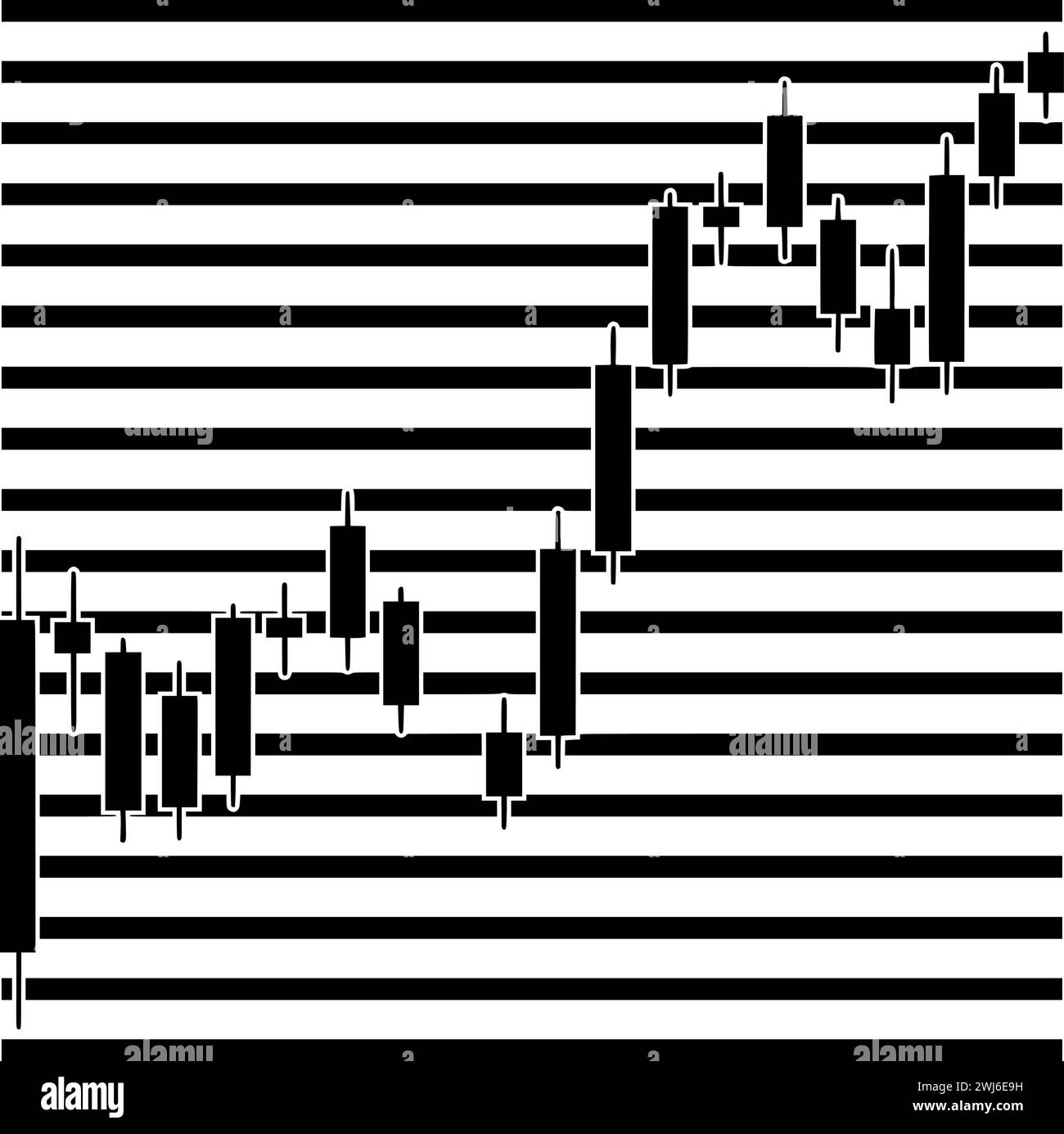 black trade silhouette or flat chart illustration of line logo stripes ...
