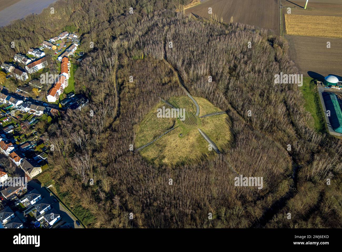 Luftbild, Sonnenuhr auf der Schweriner Halde, Aussichtsplattform ...
