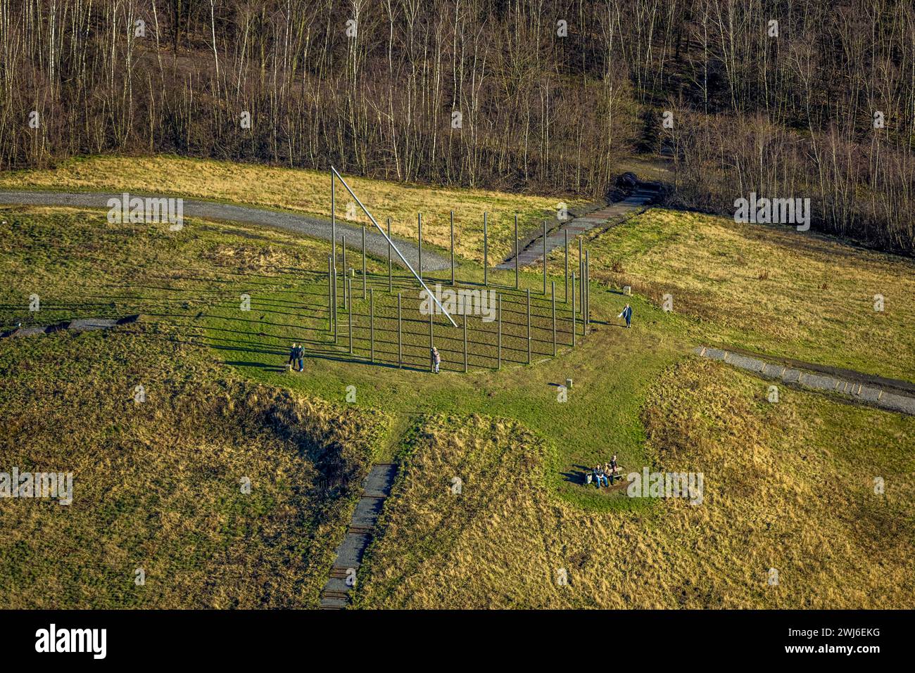 Luftbild, Sonnenuhr auf der Schweriner Halde, Aussichtsplattform ...