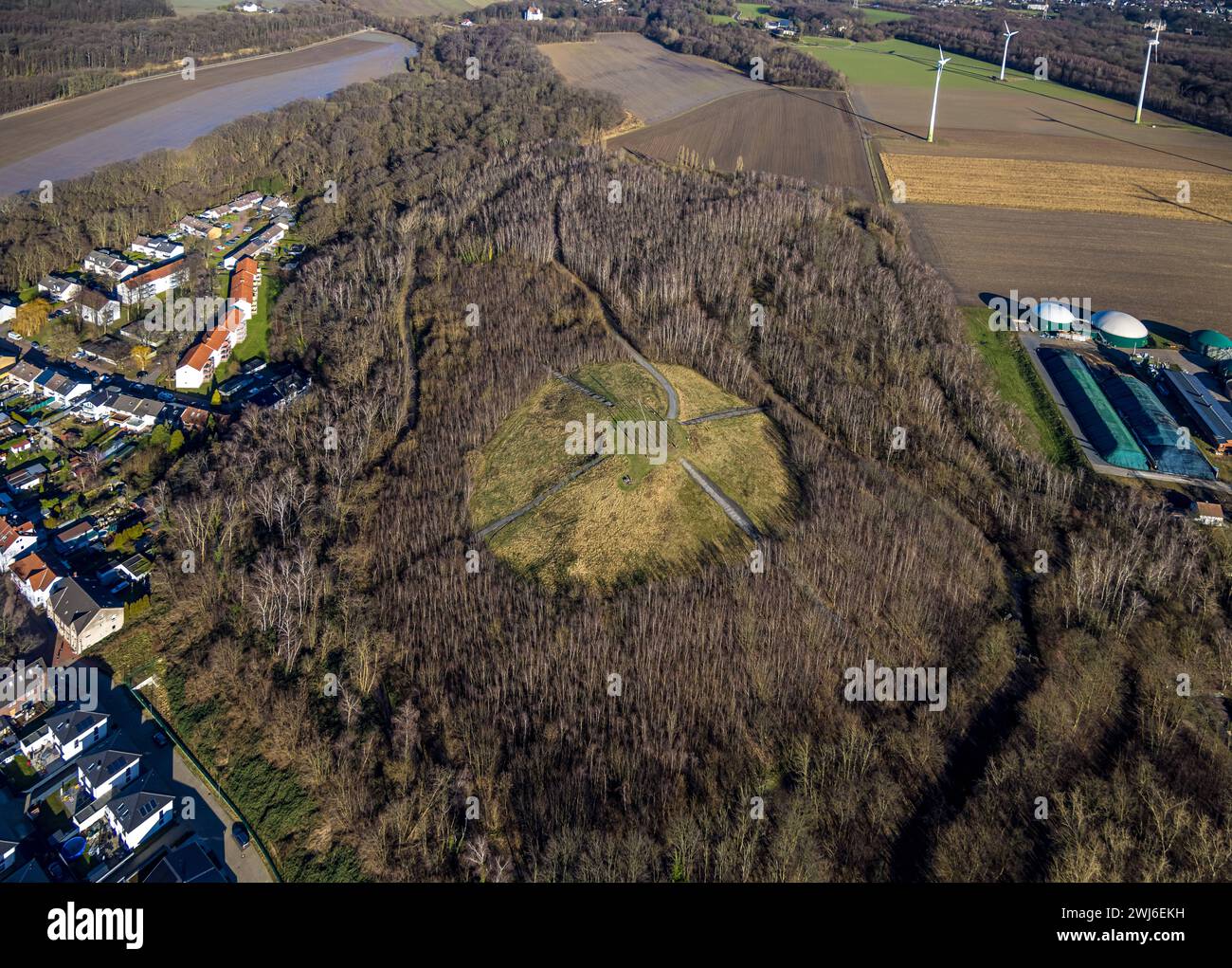 Luftbild, Sonnenuhr auf der Schweriner Halde, Aussichtsplattform ...