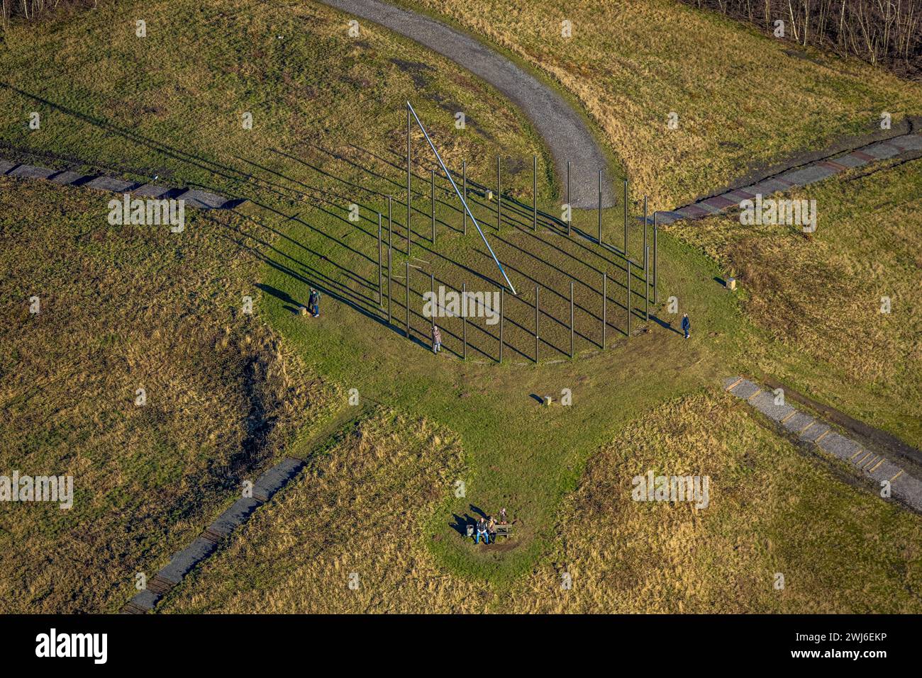 Luftbild, Sonnenuhr auf der Schweriner Halde, Aussichtsplattform ...