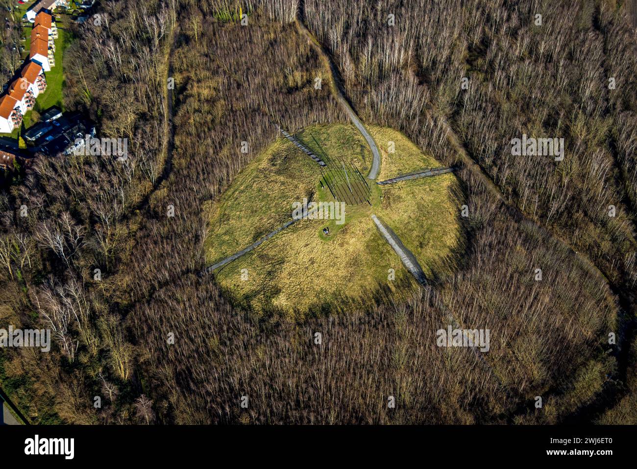 Luftbild, Sonnenuhr auf der Schweriner Halde, Aussichtsplattform ...