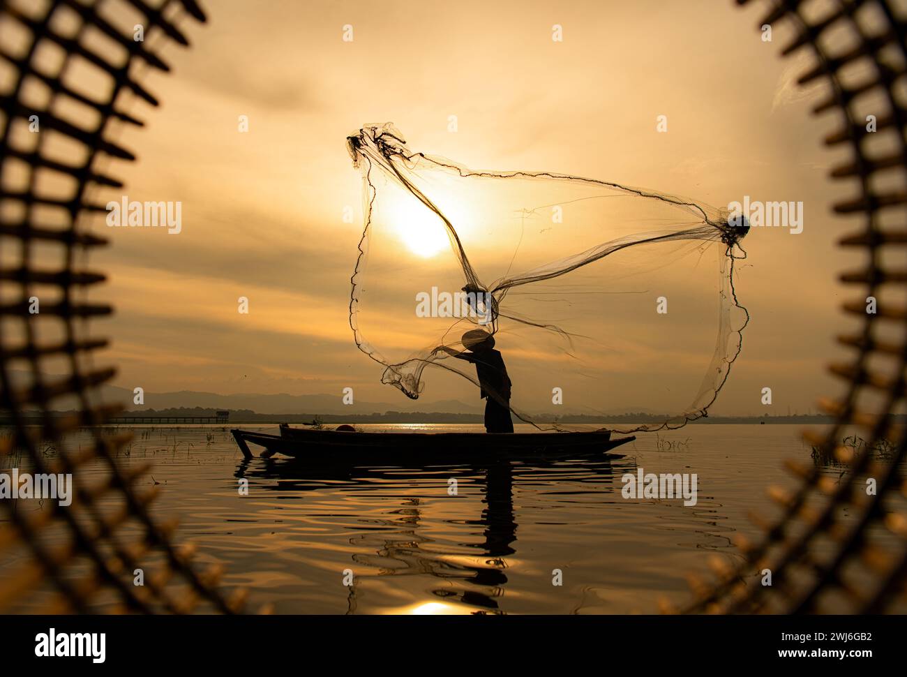 Rowing Sunrise Phu Quoc Thailand Sunrise Rowing Boat Modern CB Framed