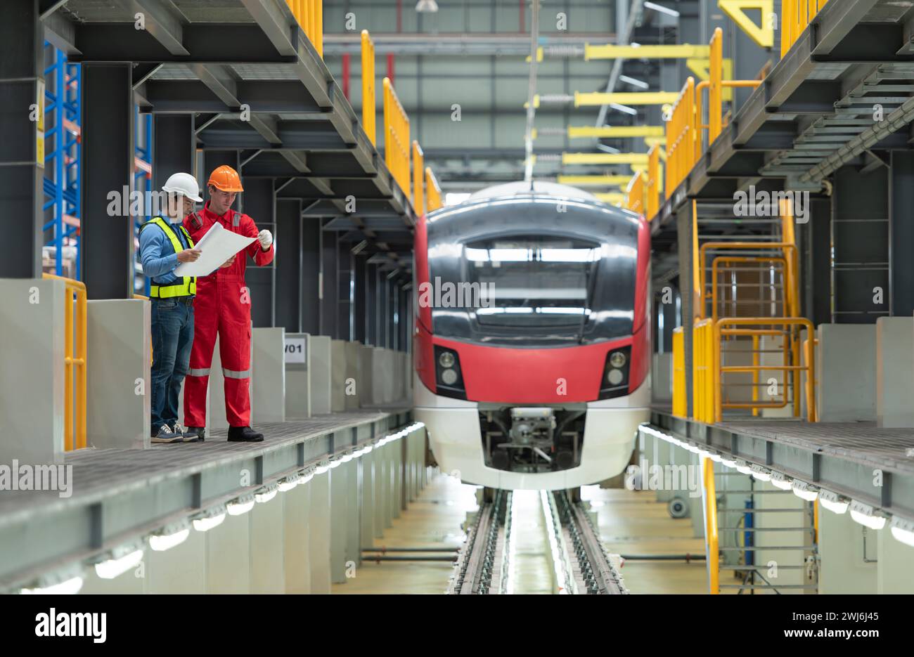 After the electric train is parked in the electric train repair shop ...