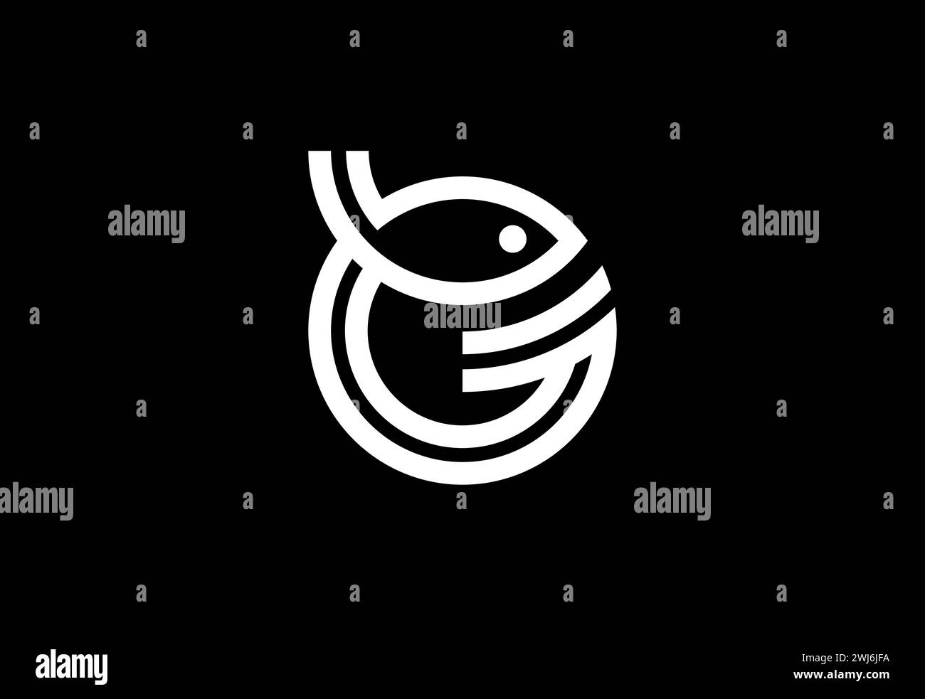 Letter G fish logo design vector illustration. Fishing logo Stock ...