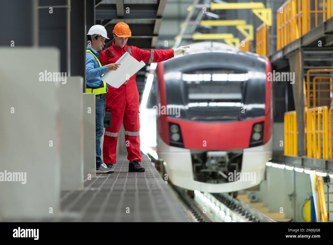 After the electric train is parked in the electric train repair shop ...