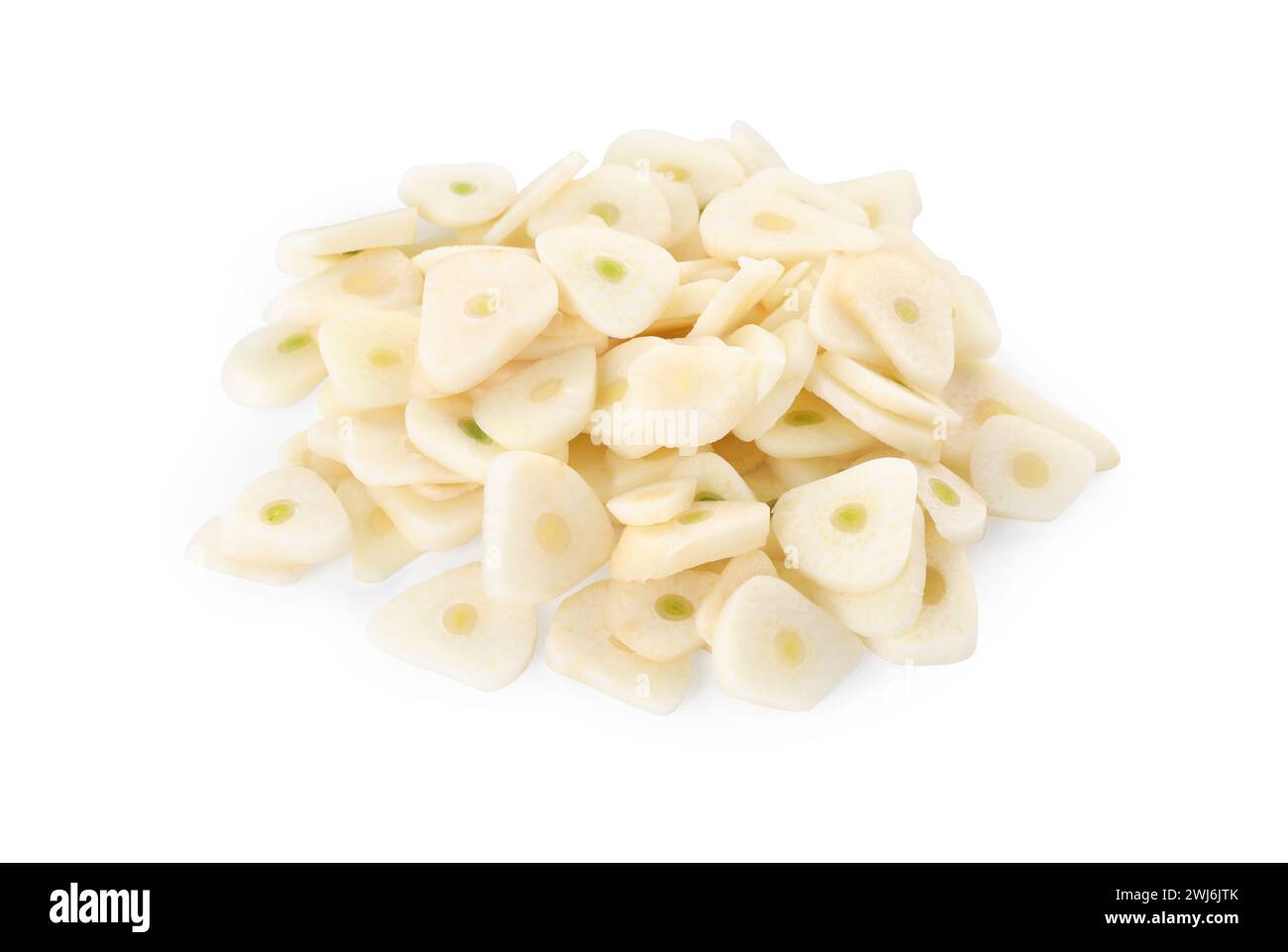 Pieces of fresh garlic isolated on white Stock Photo - Alamy