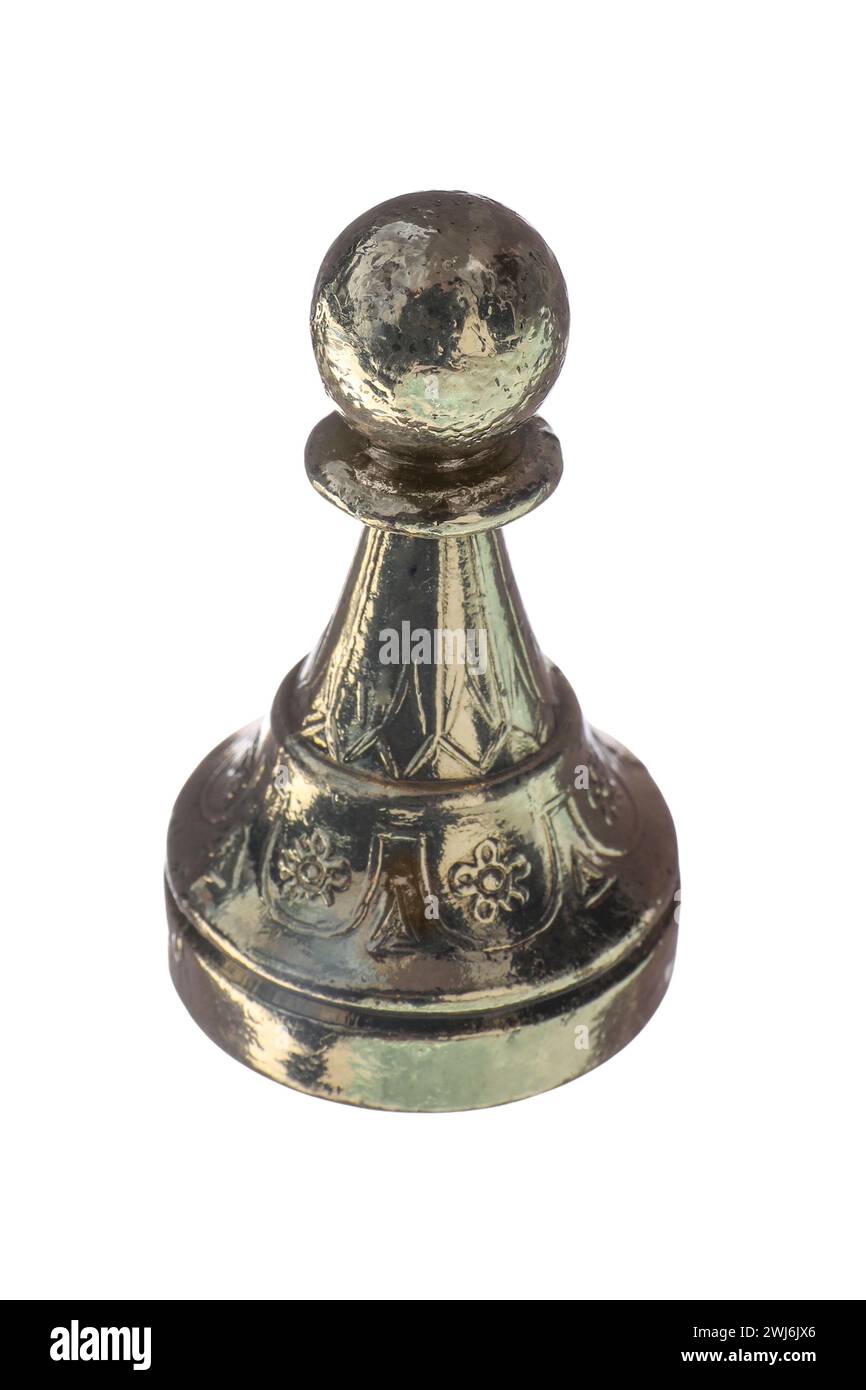 One golden chess pawn isolated on white Stock Photo - Alamy
