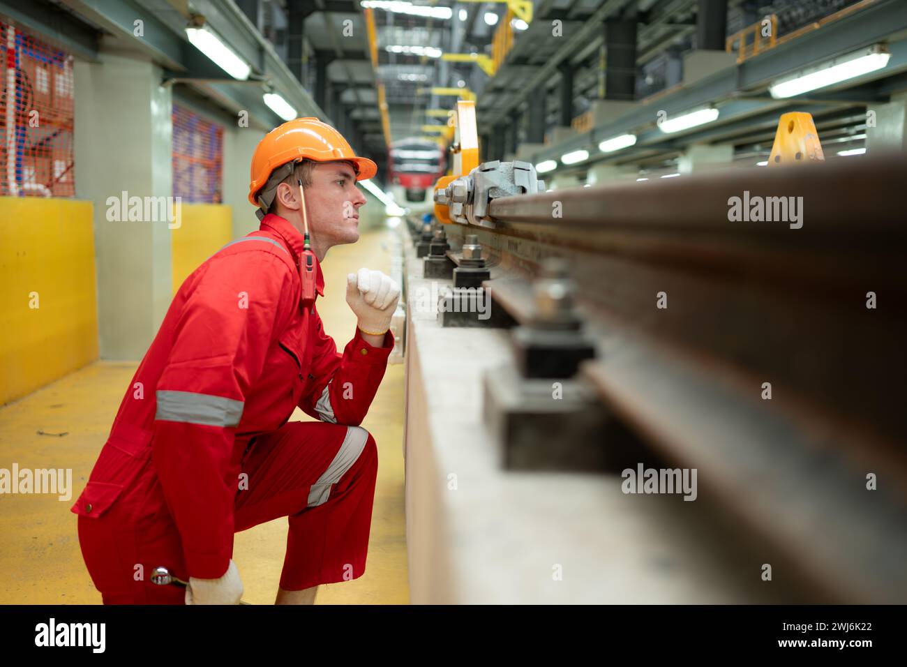 After the electric train is parked in the electric train repair shop ...