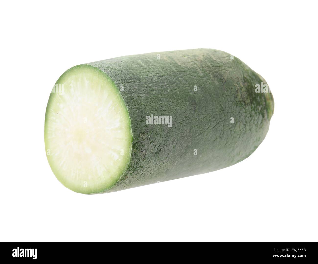 Cut green daikon radish isolated on white Stock Photo - Alamy