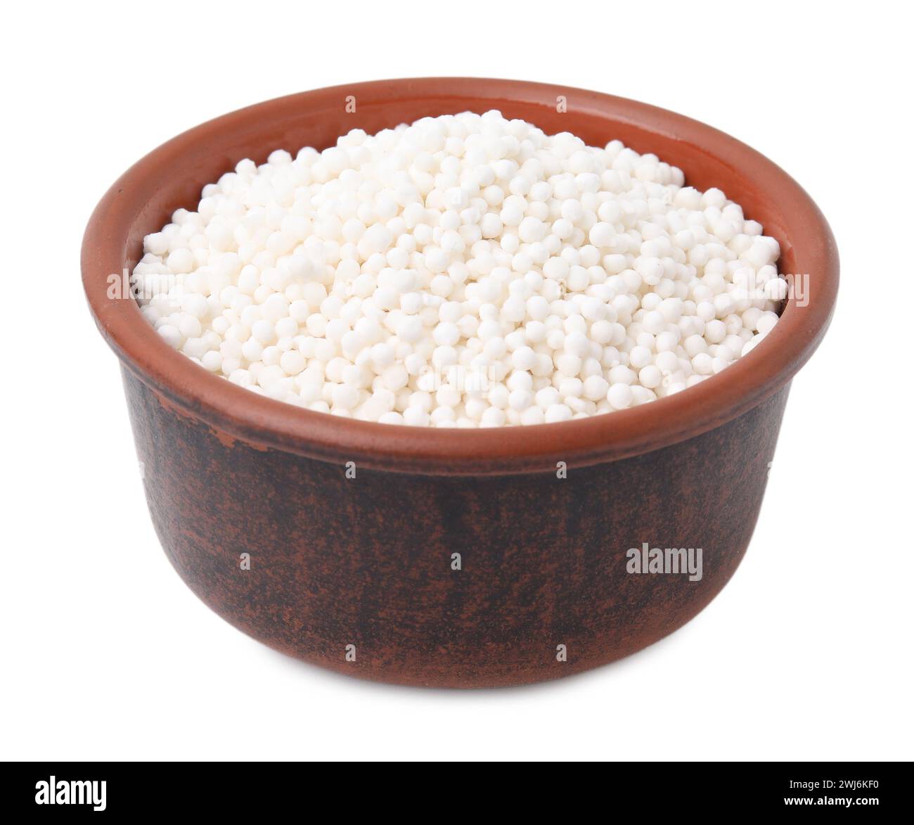 Tapioca pearls in bowl isolated on white Stock Photo - Alamy