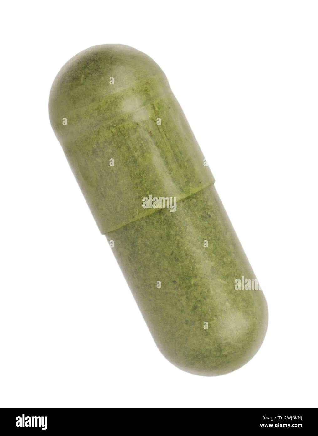 One vitamin capsule isolated on white. Health supplement Stock Photo ...