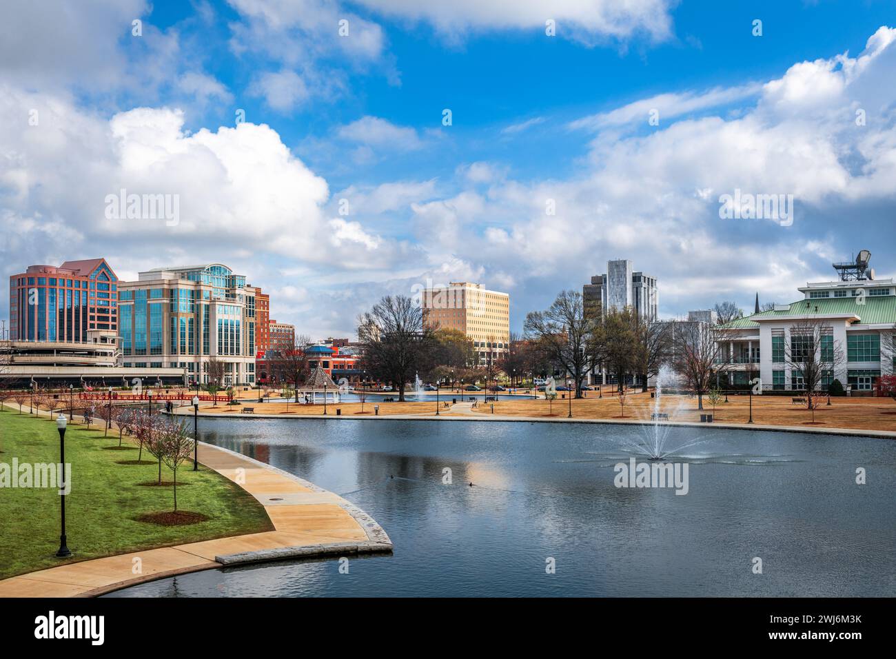 Huntsville, Alabama, USA park and downtown cityscape Stock Photo - Alamy