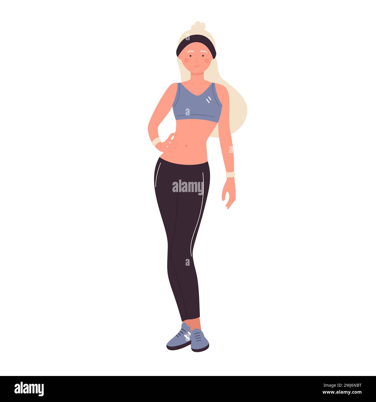 Slim fitness woman coach. Gym personal trainer in perfect shape vector ...