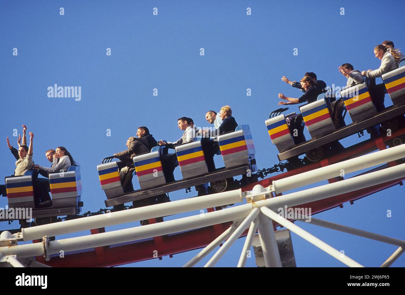 Britain, England, Lancashire, Blackpool, fun and rides at the pleasure ...