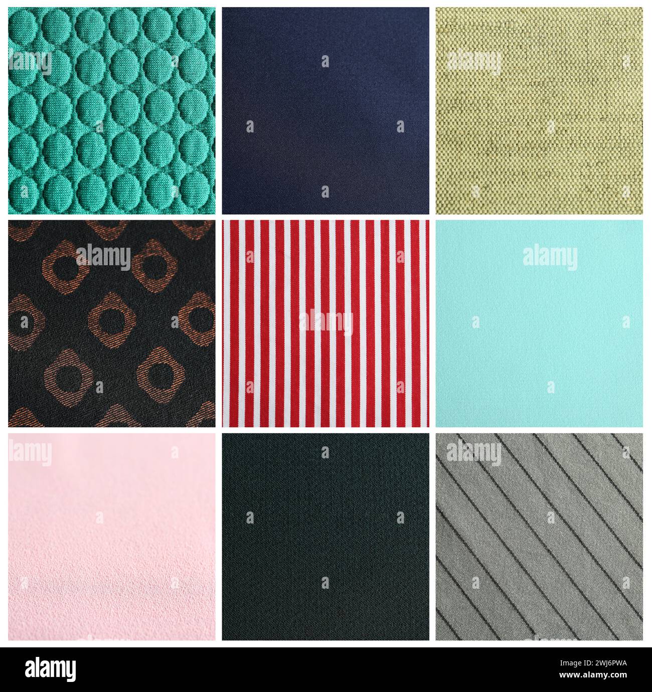 Textures of many different colorful fabrics, set Stock Photo - Alamy