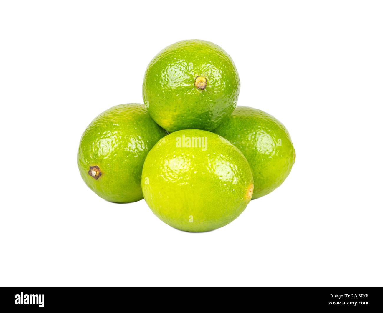 Small pile of fresh small limes isolated on white background Stock ...