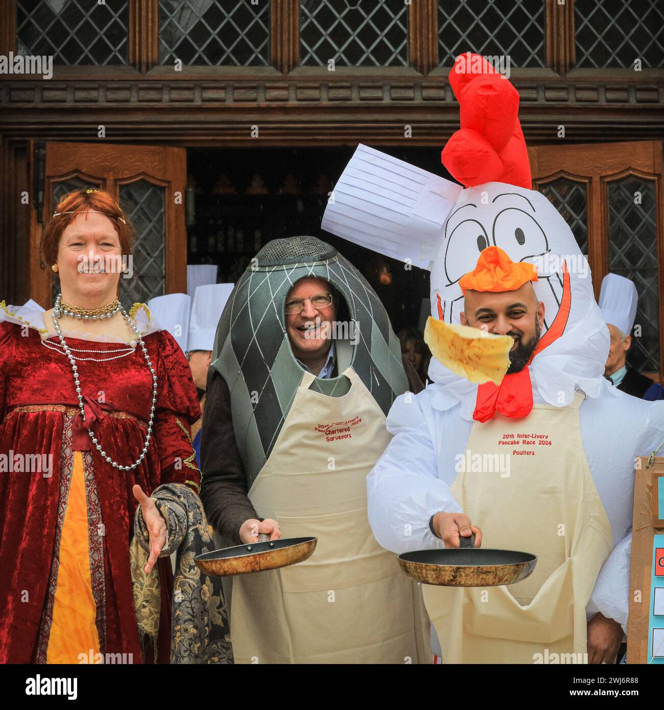 London, UK, 13th Feb 2024. The costumed liveries representatives pose ...