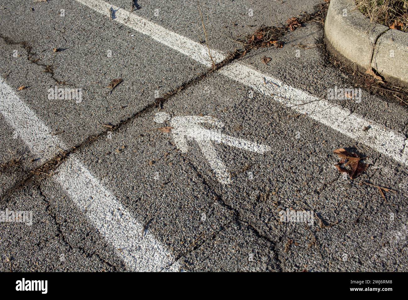 Pedestrian crossin in an empty parking lot Stock Photo - Alamy