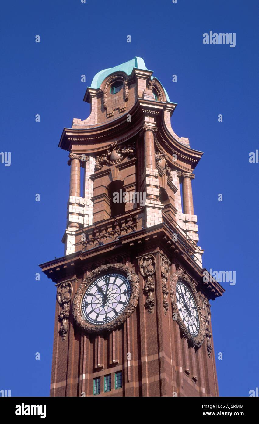 UK, Manchester, the clock tower on the Dominion Hotel - Victorian ...