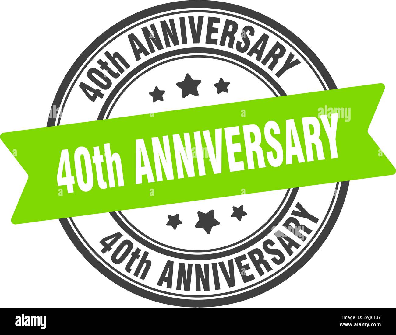 40th anniversary stamp. 40th anniversary round sign. label on ...