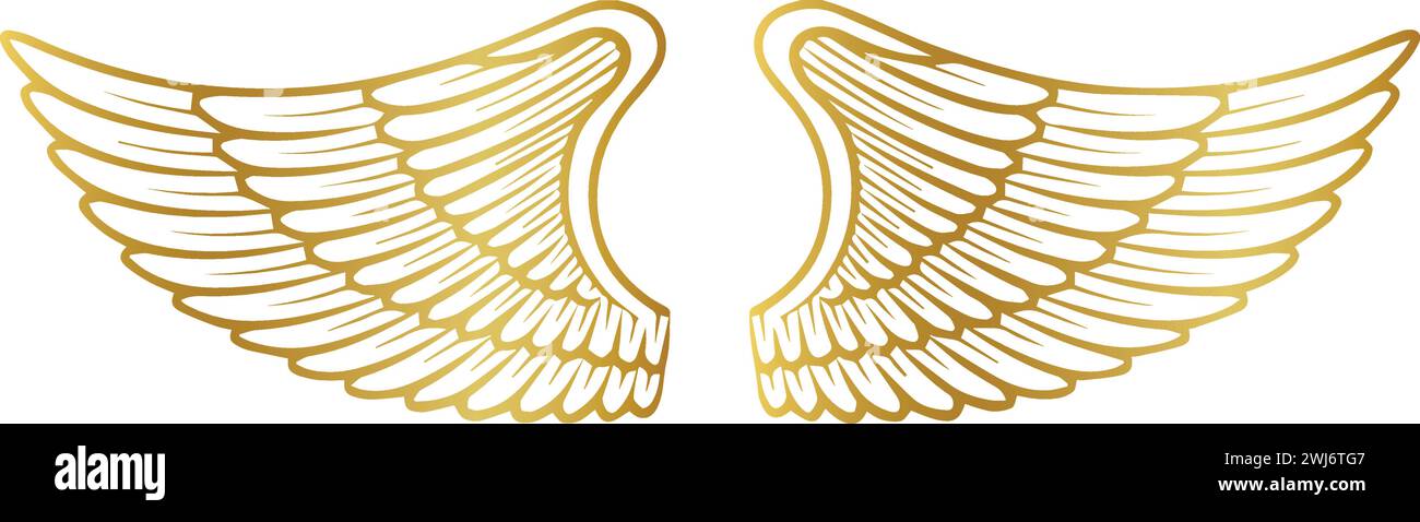 Gold wings Stock Vector Images - Alamy