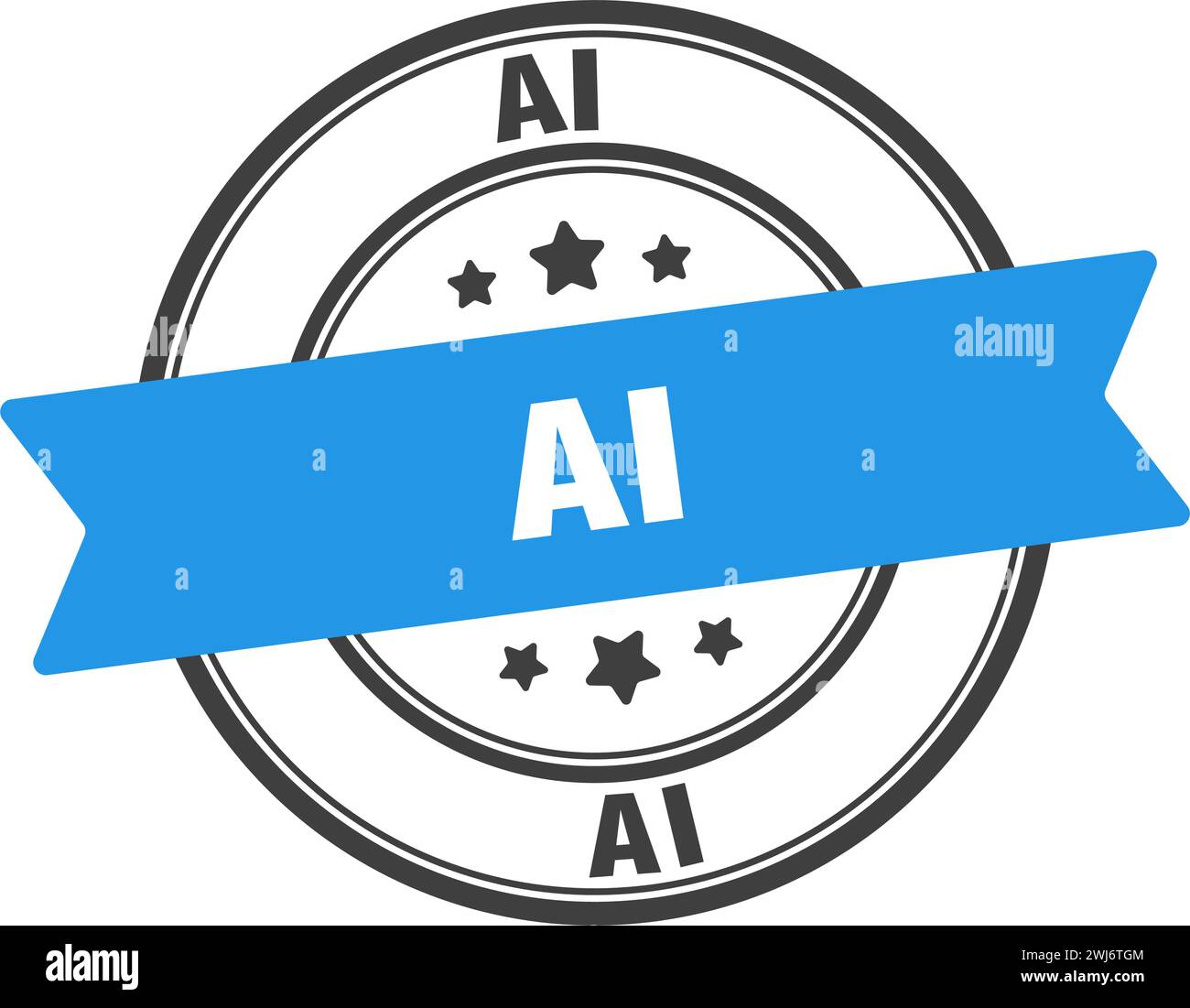 ai stamp. ai round sign. label on transparent background Stock Vector ...