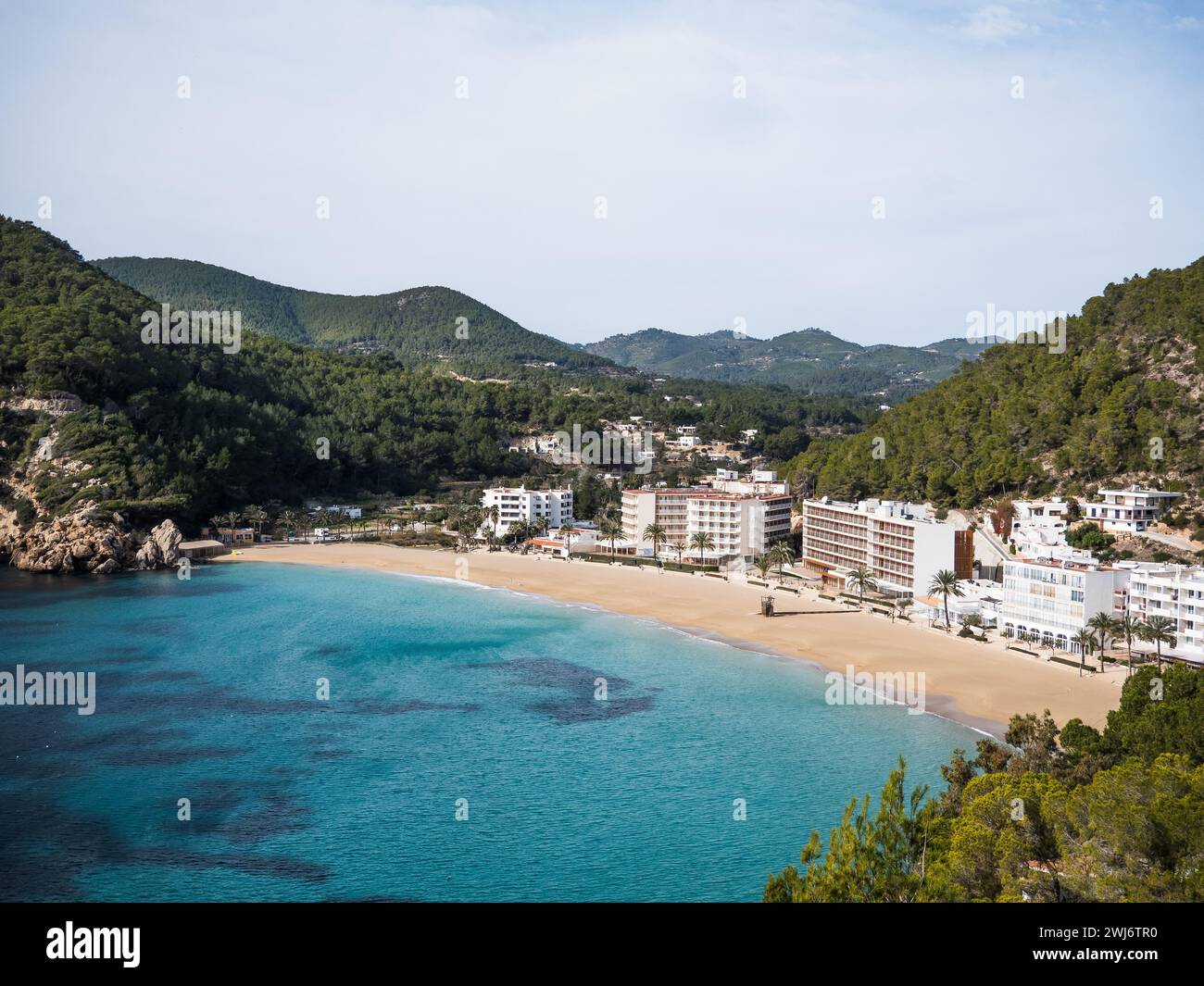 Cala San Vicente, Spain: February 11th 2024: Cala San Vicente beach in ...
