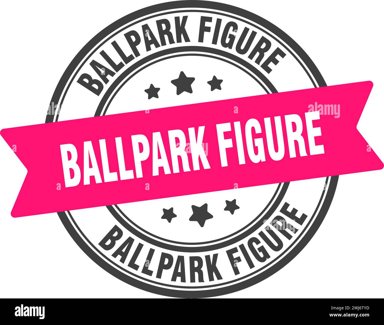 ballpark figure stamp. ballpark figure round sign. label on transparent ...