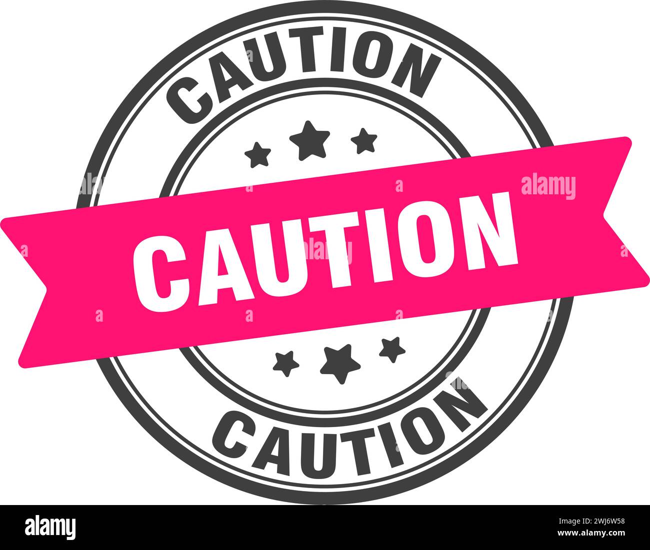 caution stamp. caution round sign. label on transparent background ...