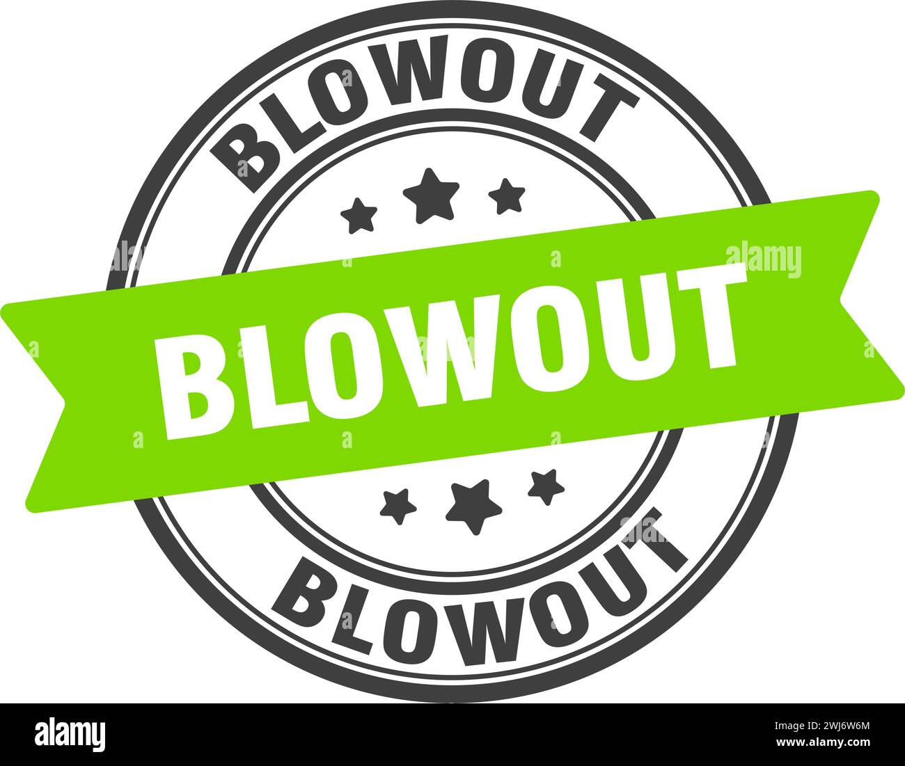 blowout stamp. blowout round sign. label on transparent background ...