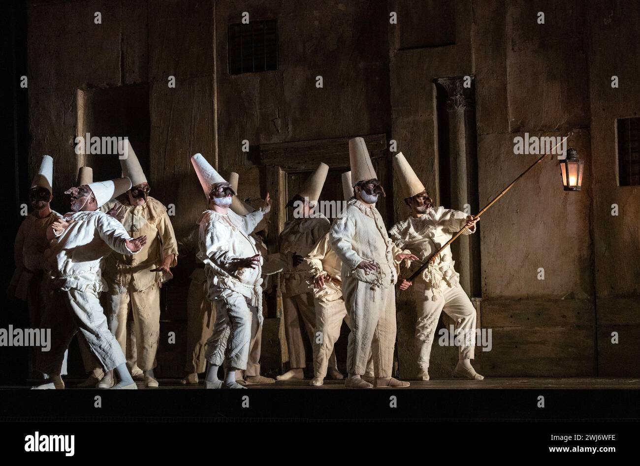 strolling street musicians in THE BARBER OF SEVILLE at English National ...