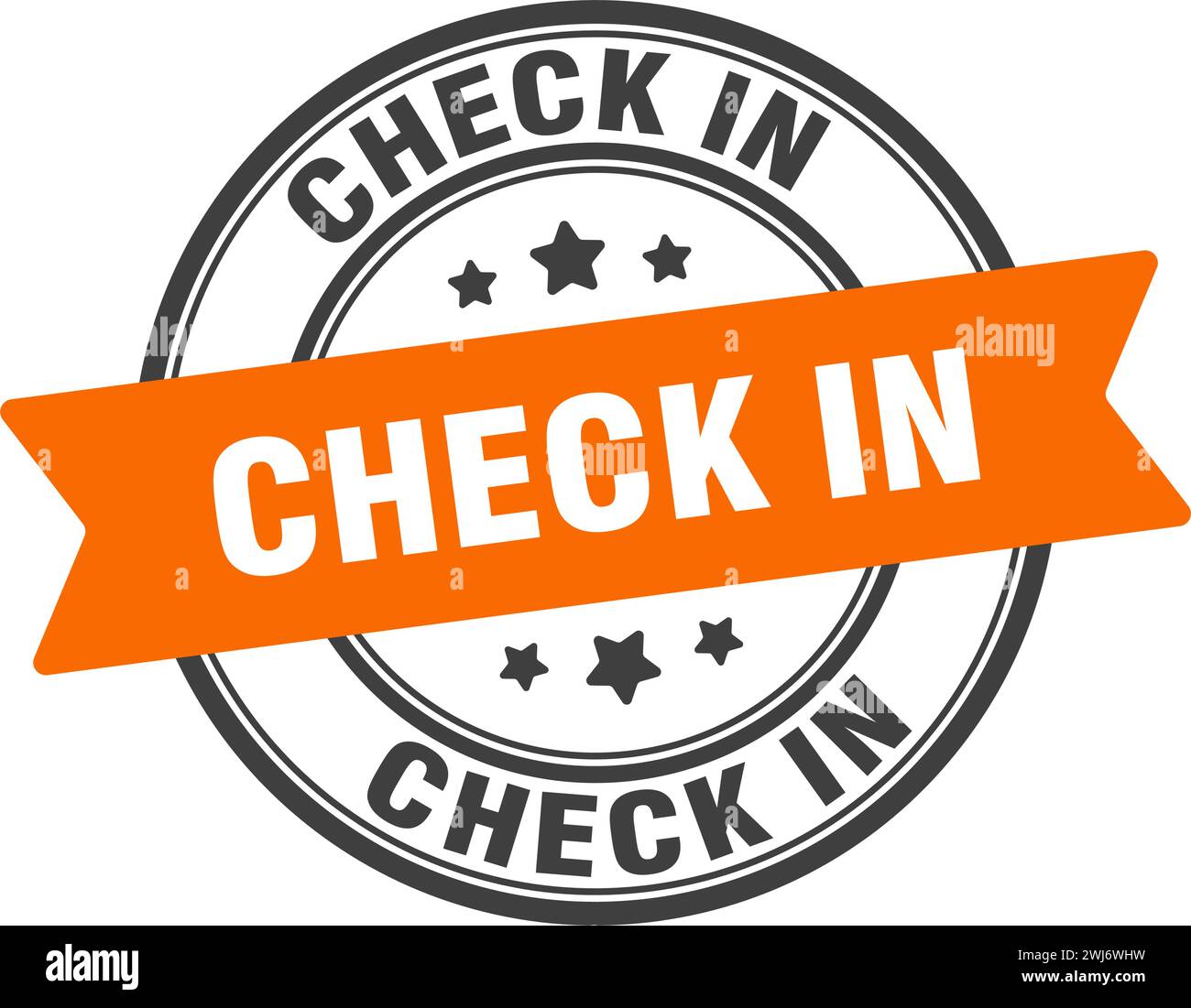 check in stamp. check in round sign. label on transparent background ...