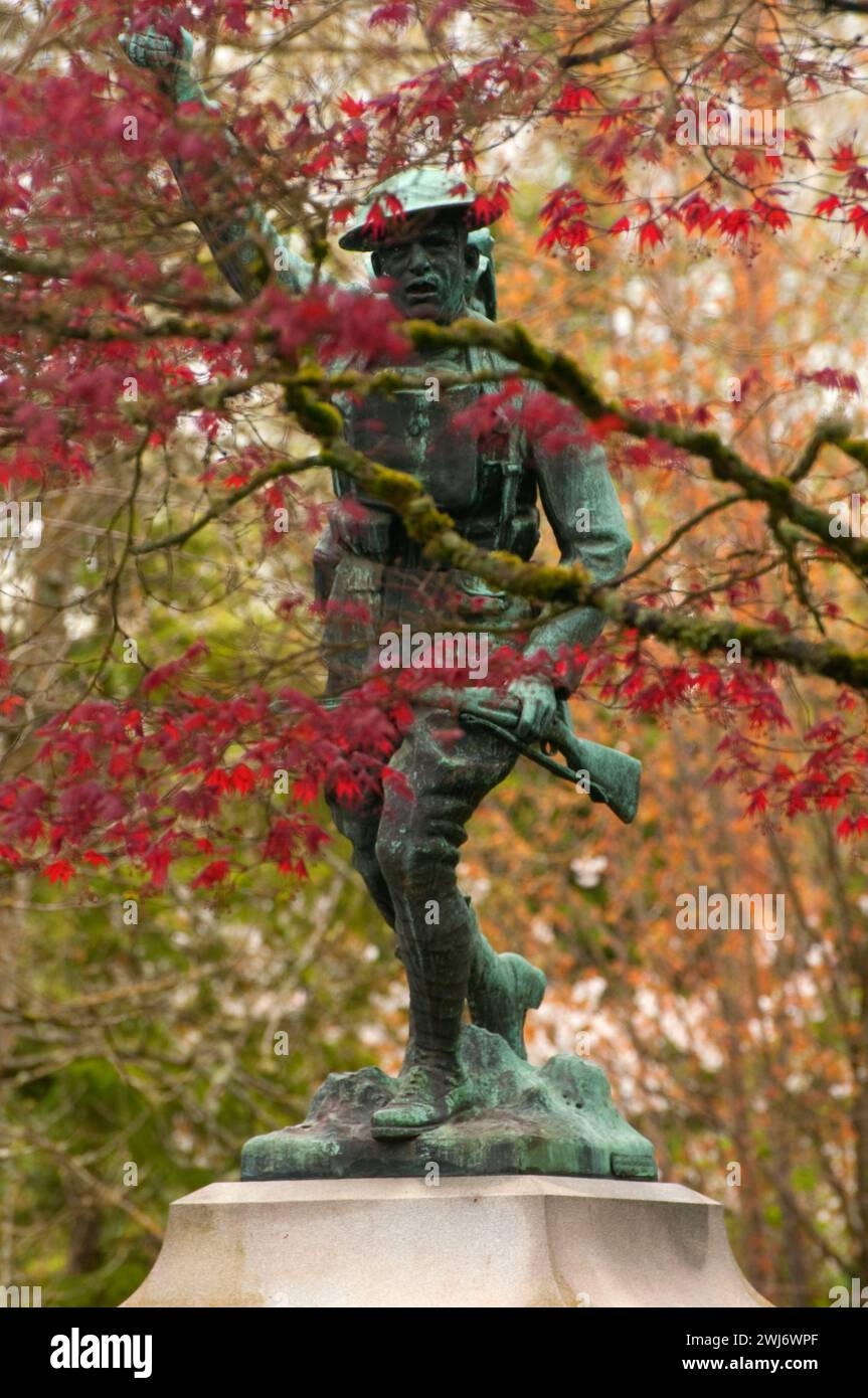WWI Doughboy Statue, State Capitol State Park, Salem, Oregon Stock Photo - Alamy