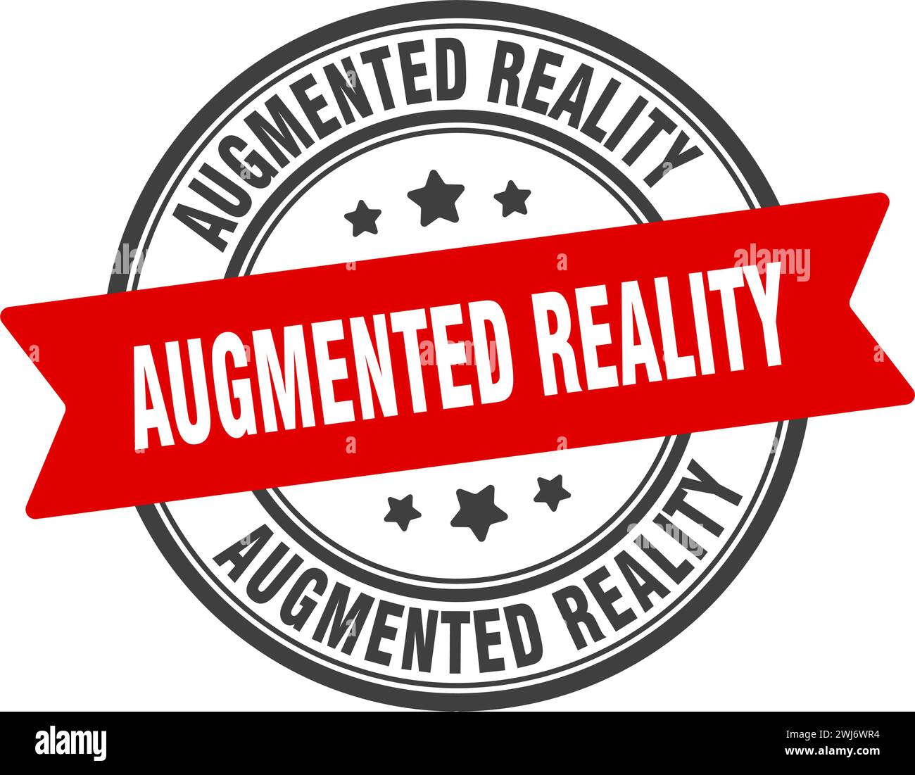 augmented reality stamp. augmented reality round sign. label on ...