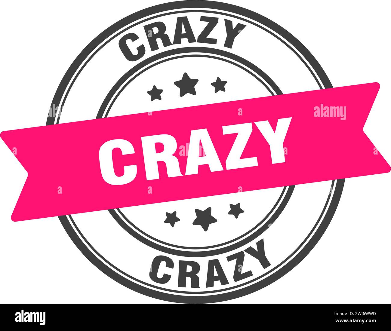 crazy stamp. crazy round sign. label on transparent background Stock ...