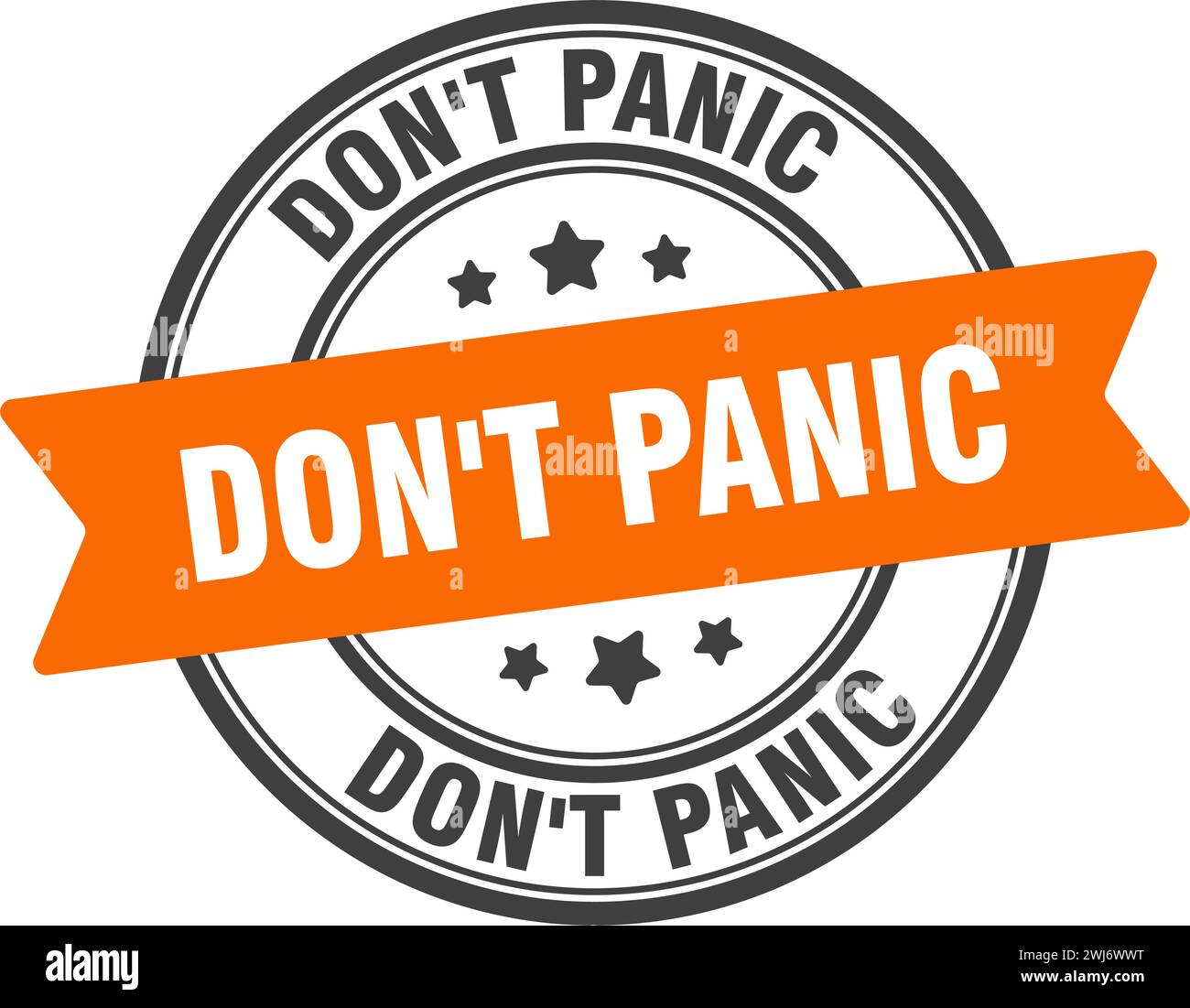 don't panic stamp. don't panic round sign. label on transparent ...