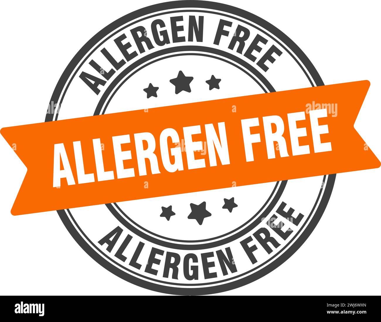allergen free stamp. allergen free round sign. label on transparent ...