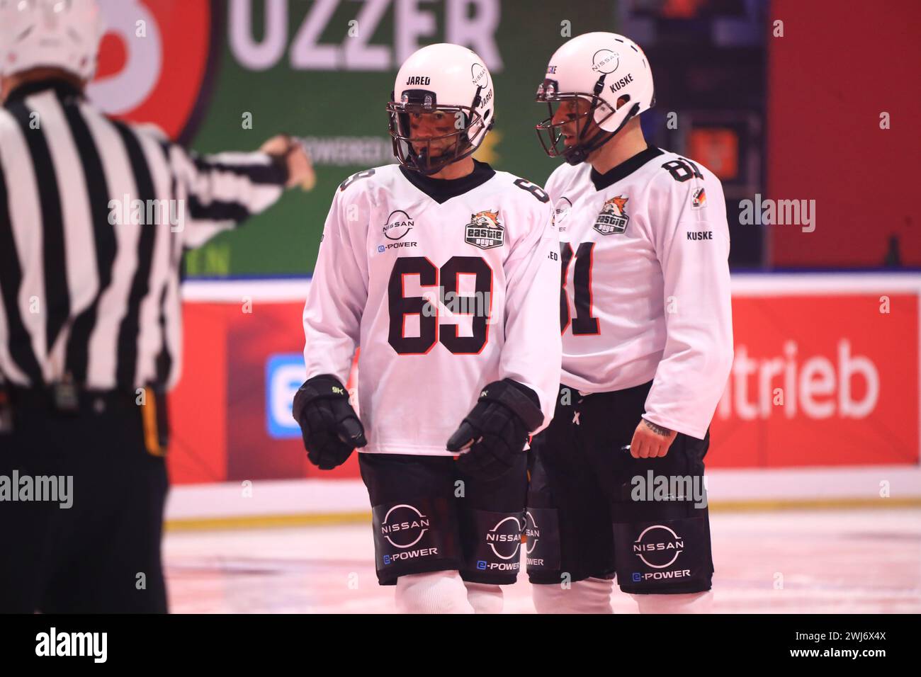 TV Show 'American Ice Football' in der SAP Arena. Mannheim, 11.02.2024 ...