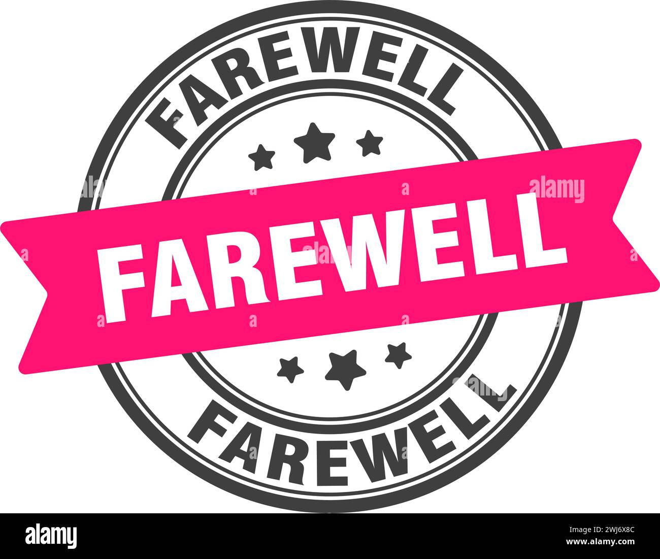 farewell stamp. farewell round sign. label on transparent background ...